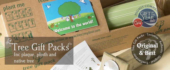 Tree Gift Packs - native trees with engraved plaques in a kit