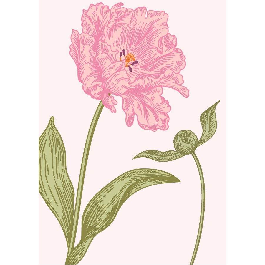 Pink Floral Greetings Card | Add a Personal Gift Message